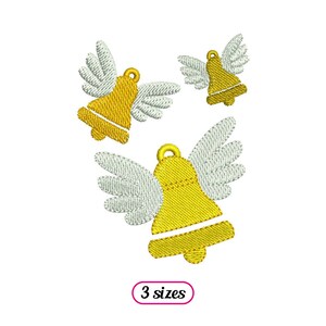 Mini Flying Bells Machine Embroidery - Bells With Wings - Cute Easter ...