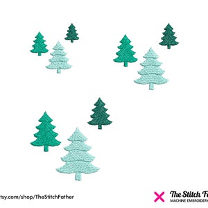 Mini Fir Trees Machine Embroidery Design Group of Fir Trees Tiny Trees ...