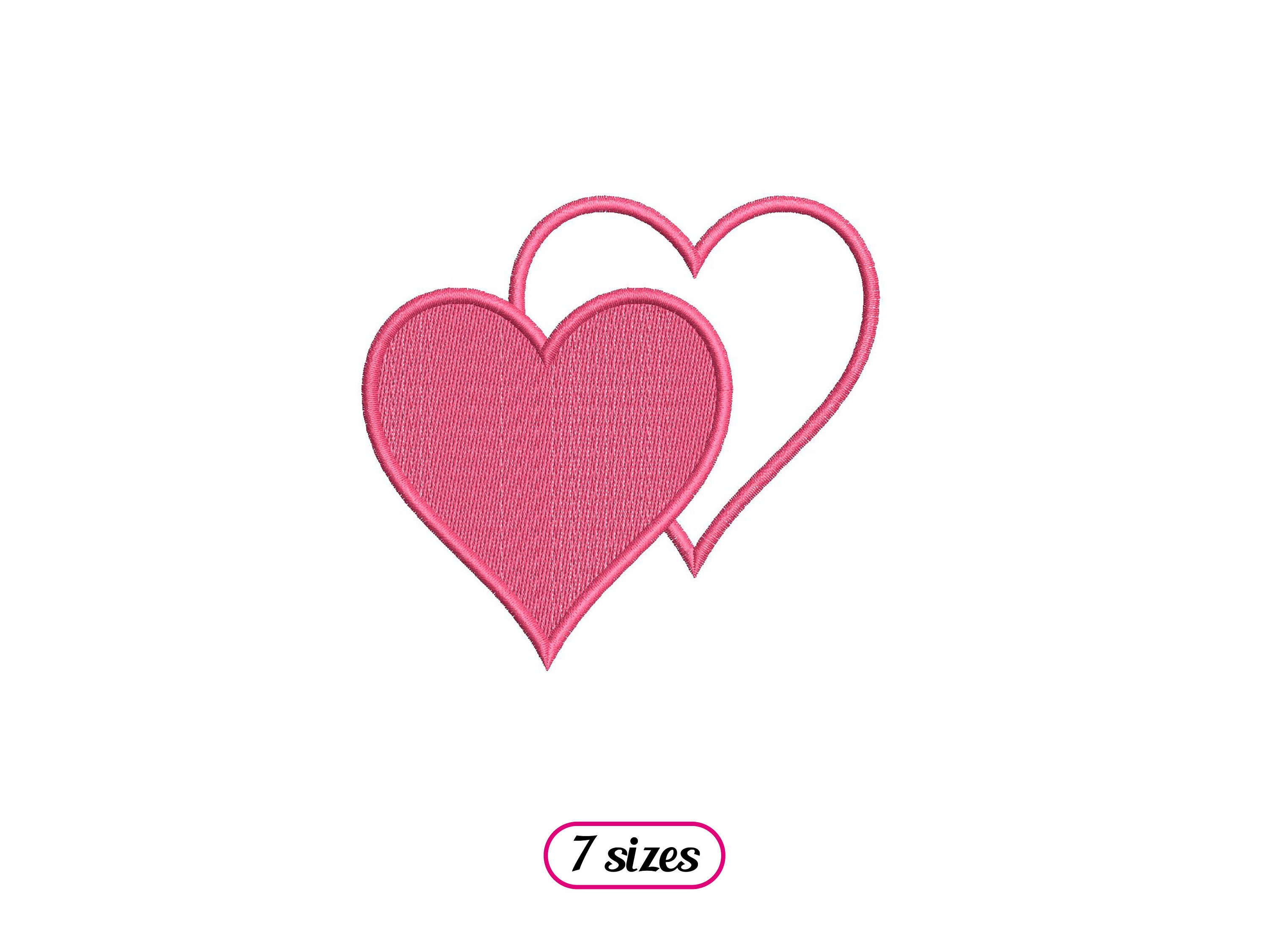 Mini Couple Hearts Machine Embroidery – Couple of Hearts Fill Stitch ...