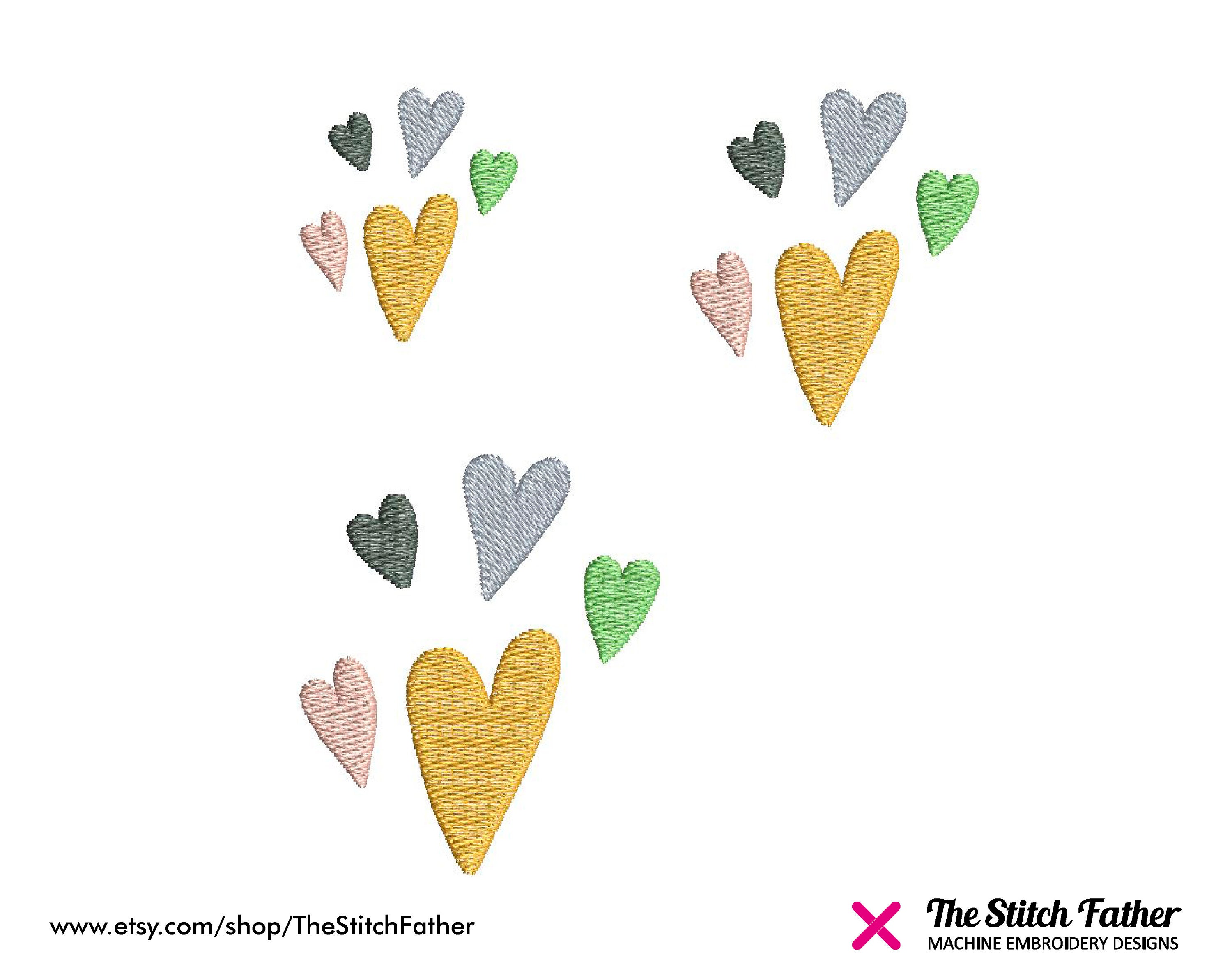 Mini Hearts Boho Machine Embroidery Design Cute Boho Hearts - Etsy