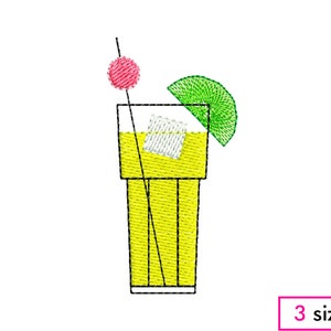Mini Cocktail Machine Embroidery Design Cute Cocktails - Etsy