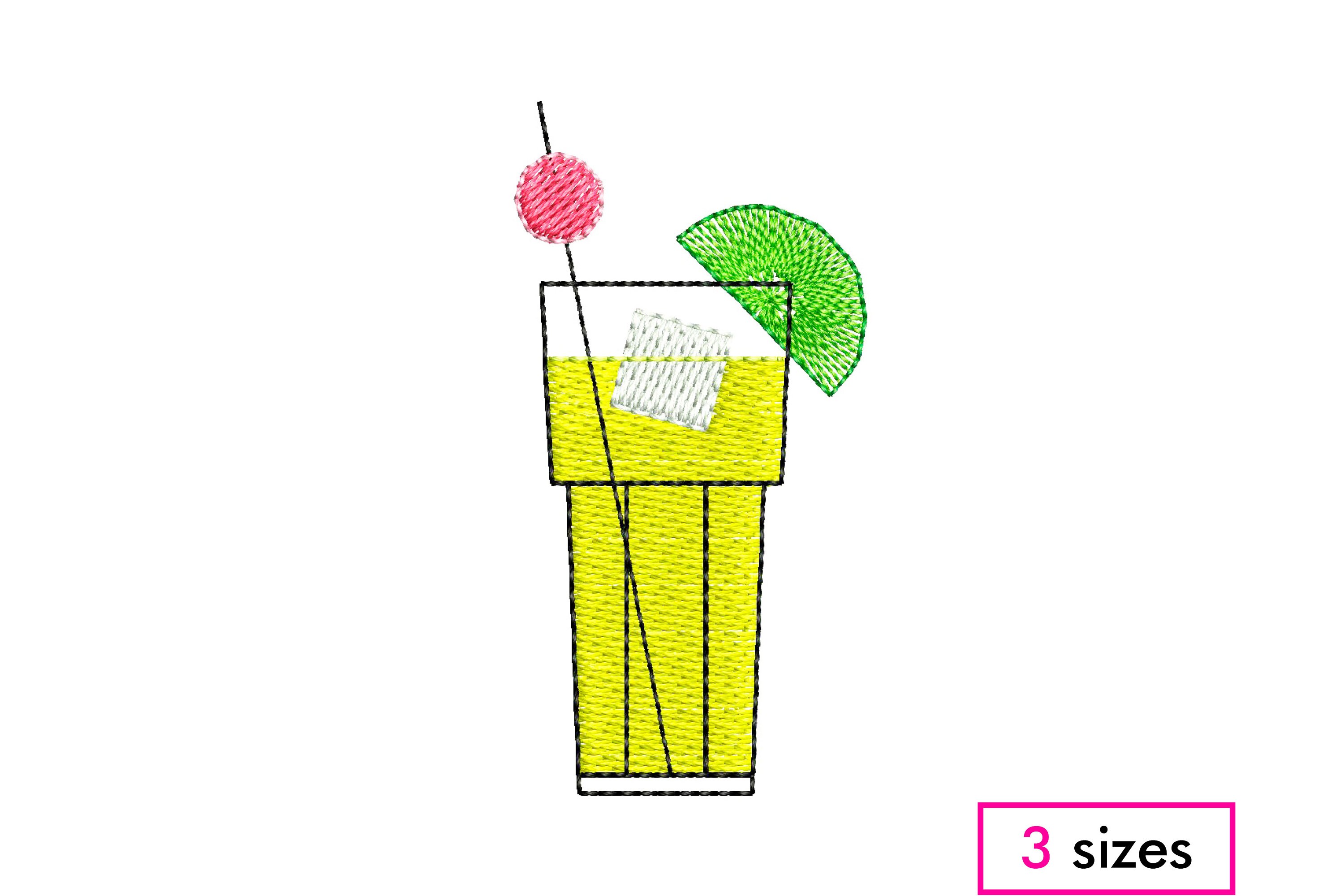 Mini Cocktail Machine Embroidery Design Cute Cocktails - Etsy