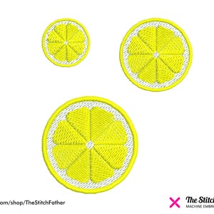 Mini Lemon Slice Machine Embroidery Design Sliced Lemon - Etsy