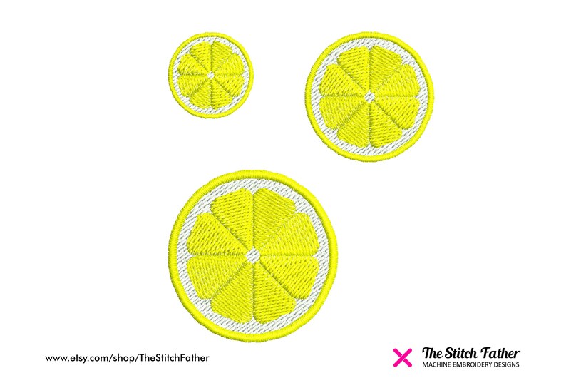 Mini Lemon Slice Machine Embroidery Design Sliced Lemon - Etsy