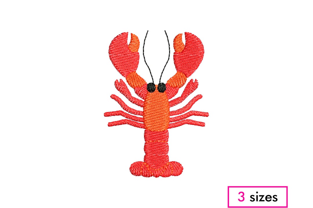 Mini Lobster Machine Embroidery Design Small Lobster - Etsy