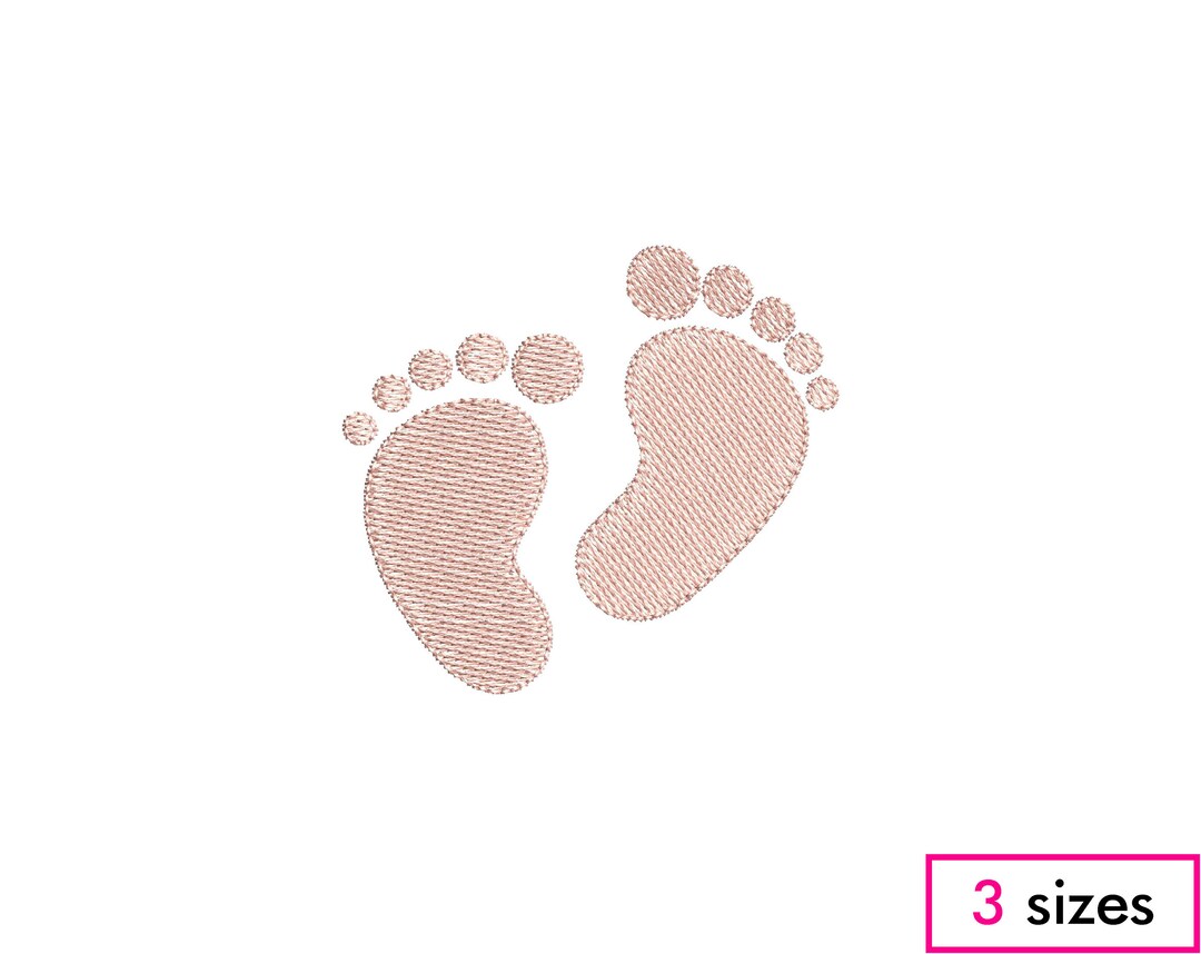 Mini Baby Feet Machine Embroidery Design Cute Tiny Footprints Small ...