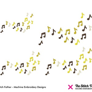 Many Tiny Musical Notes Machine Embroidery Design 4 Sizes INSTANT ...