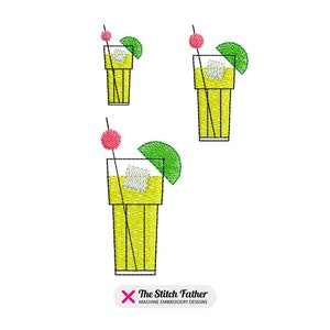 Mini Cocktail Set Machine Embroidery Designs – Cute Drinks Party ...