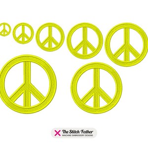 Mini Peace Symbol Fill Stitch Machine Embroidery Design - 7 Sizes ...