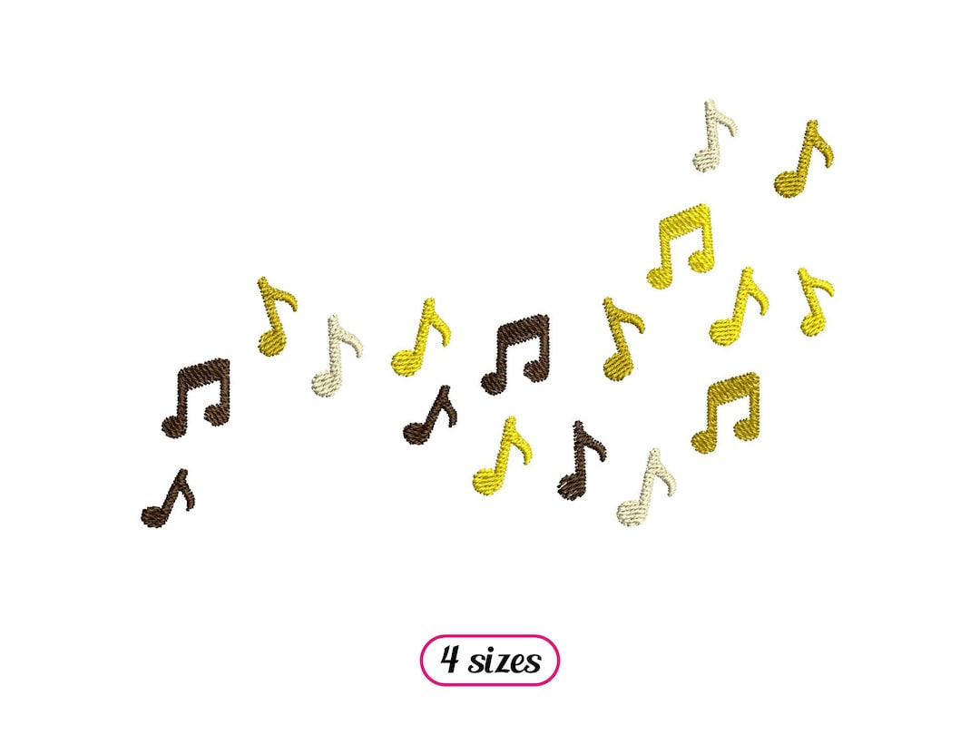 Many Tiny Musical Notes Machine Embroidery Design - 4 Sizes - INSTANT ...