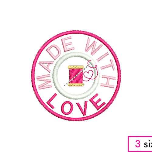 Made With Love by Machine Embroidery Design Made by Label - Etsy