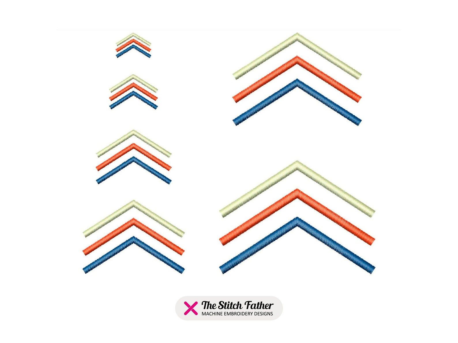 Tricolor Chevron Arrows Machine Embroidery Design - 6 Sizes - INSTANT ...