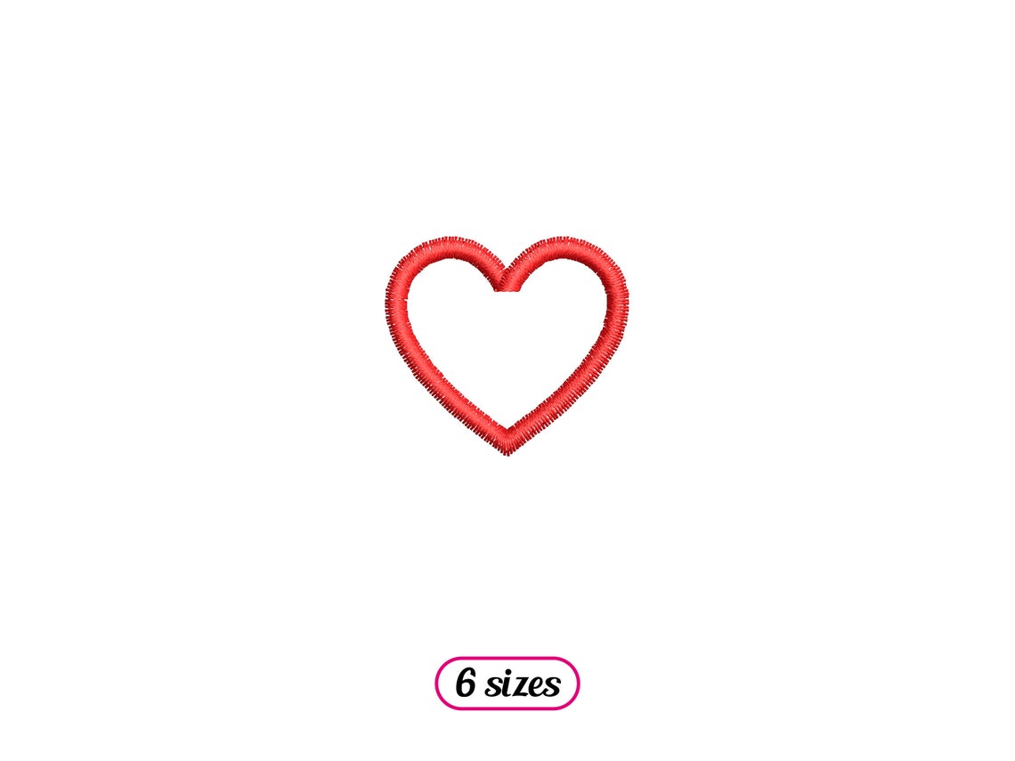 Mini Heart Outline Satin Stitch Machine Embroidery Design – Cute Heart ...