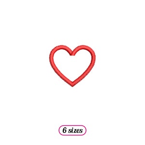 Mini Heart Outline Satin Stitch Machine Embroidery Design – Cute Heart ...