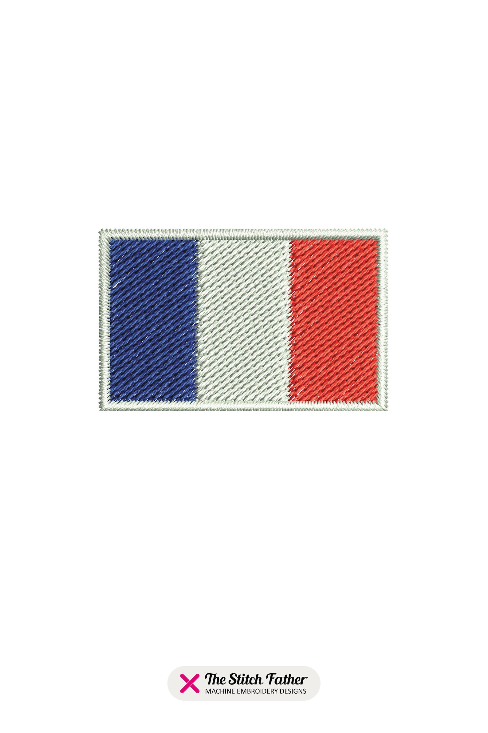 Mini French Flag Machine Embroidery – Tricolour Flag Fill Stitch Satin ...