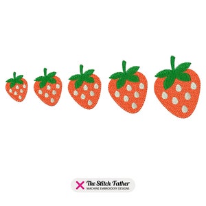 Mini Strawberry Machine Embroidery Design - 5 Sizes - INSTANT DOWNLOAD ...