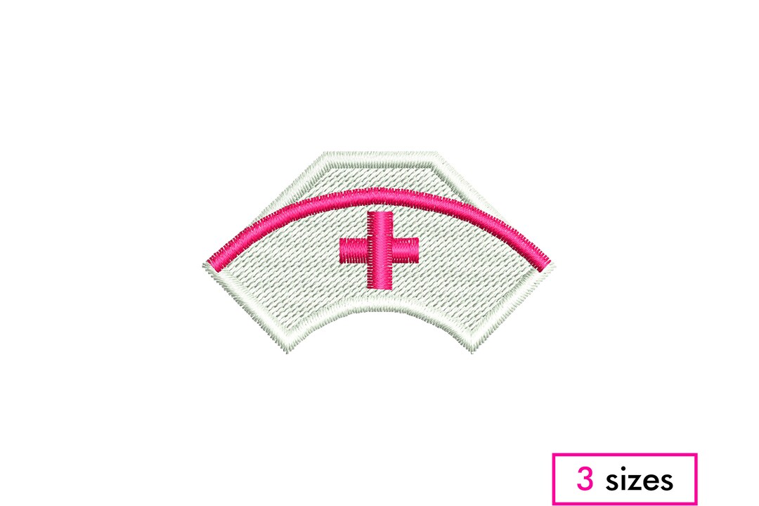 Mini Nurse Hat Machine Embroidery Design Nurse Cap Medical Hat With Red ...
