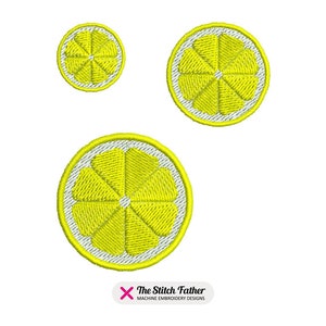 Mini Lemon Slice Machine Embroidery Design – Sliced Lemon Fruit ...