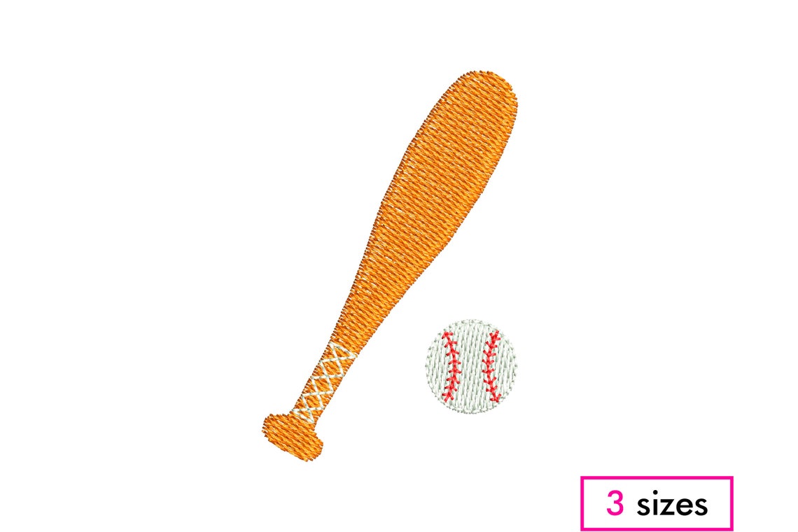 Mini Baseball Bat With Ball Machine Embroidery Design | Etsy