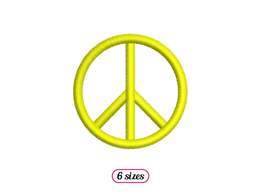 Mini Peace Line Symbol Satin Machine Embroidery Design - 6 Sizes ...