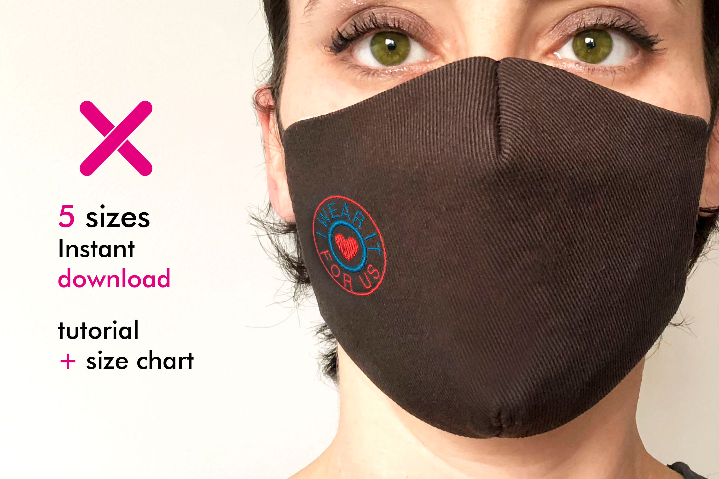 Face Mask Machine Embroidery Design Mask in the Hoop 5 Sizes | Etsy