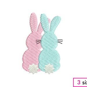 Mini Bunny Machine Embroidery Design Easter Bunny Couple - Etsy