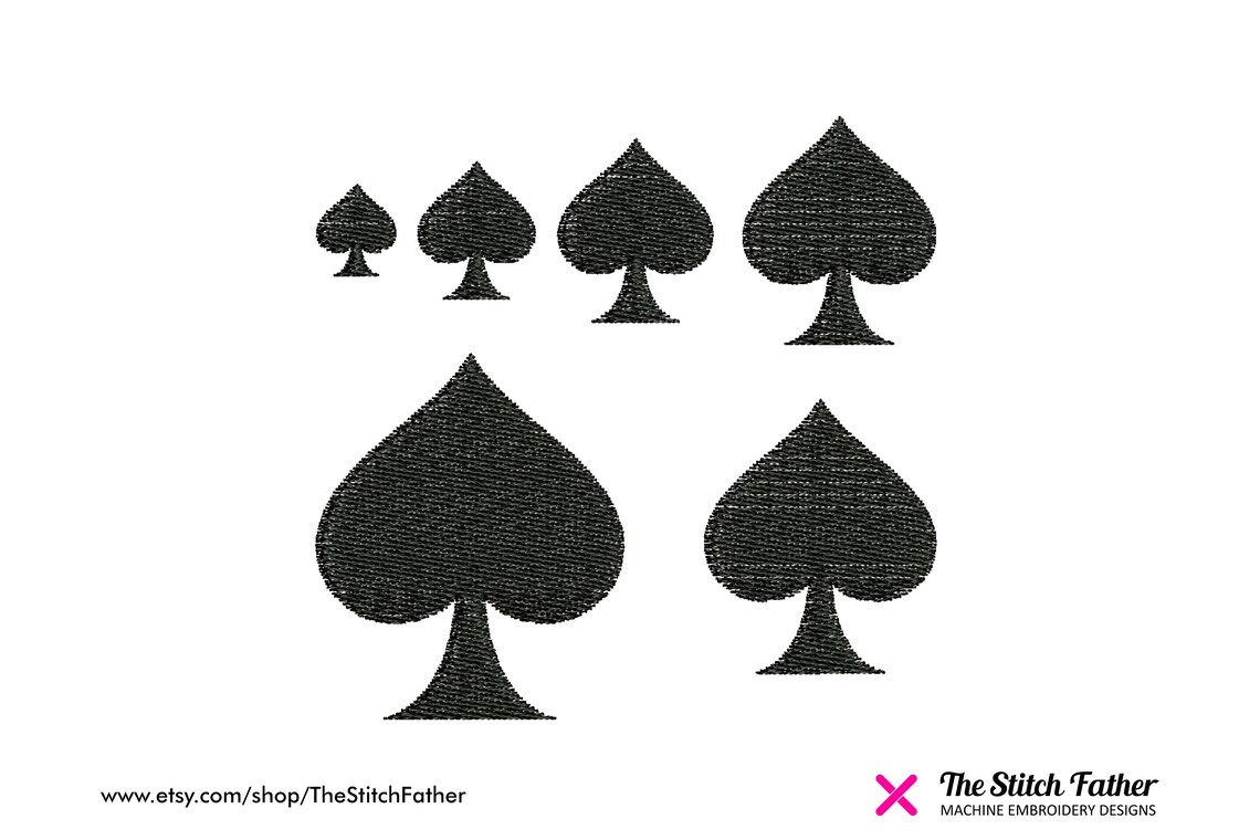 Mini Spades Symbol Machine Embroidery Design Small Spade - Etsy