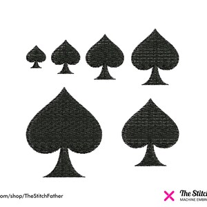 Mini Spades Symbol Machine Embroidery Design Small Spade Icon Spades ...