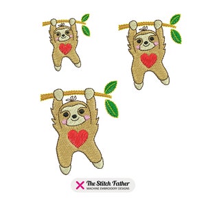 Mini Sloth Set Machine Embroidery Designs – Cute Sloths – Sloth Baby ...