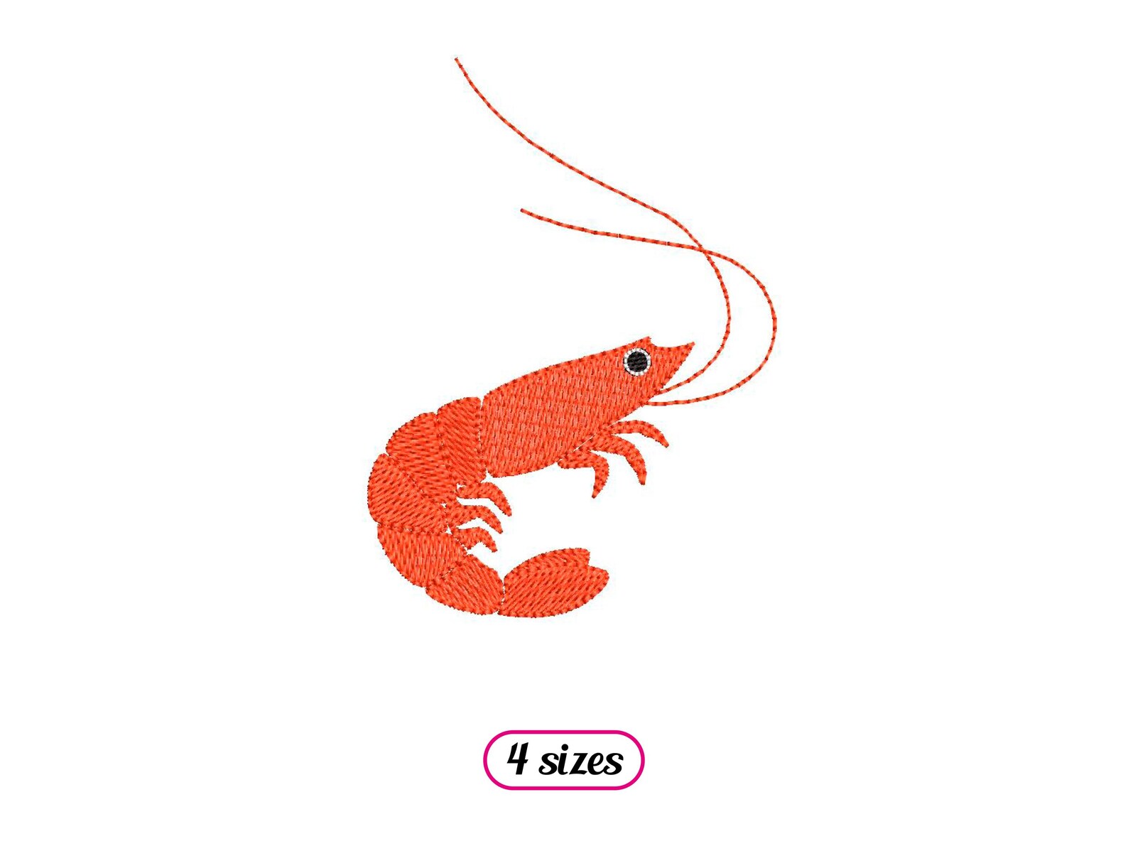Shrimp Machine Embroidery Design - 4 Sizes - INSTANT DOWNLOAD - Etsy