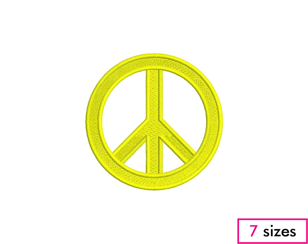 Mini Peace Symbol Fill Stitch Machine Embroidery Design 7 - Etsy