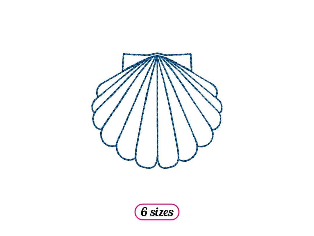 Linear Scallop Shell Machine Embroidery Design - 6 Sizes - INSTANT ...