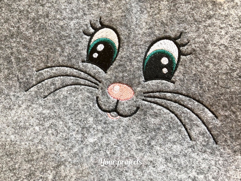 Bunny Face Machine Embroidery Design – Cute Rabbit Face – Cat Mask ...
