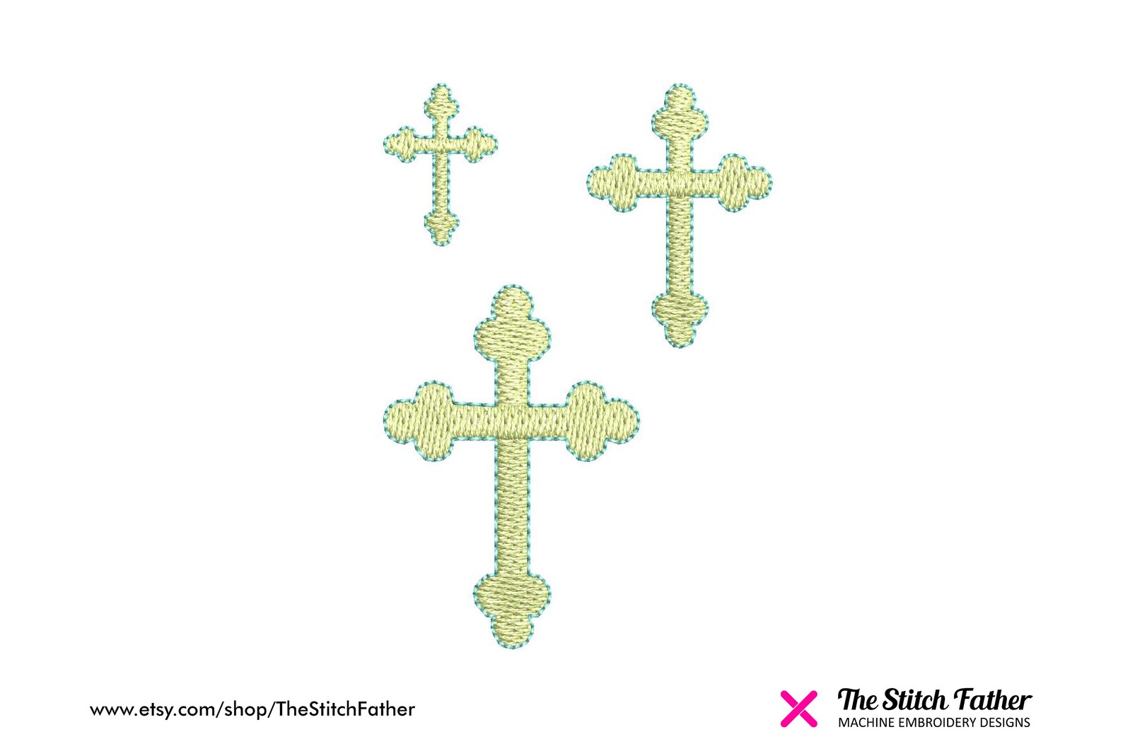 Mini Christian Cross Embroidery Design Budded Religious - Etsy