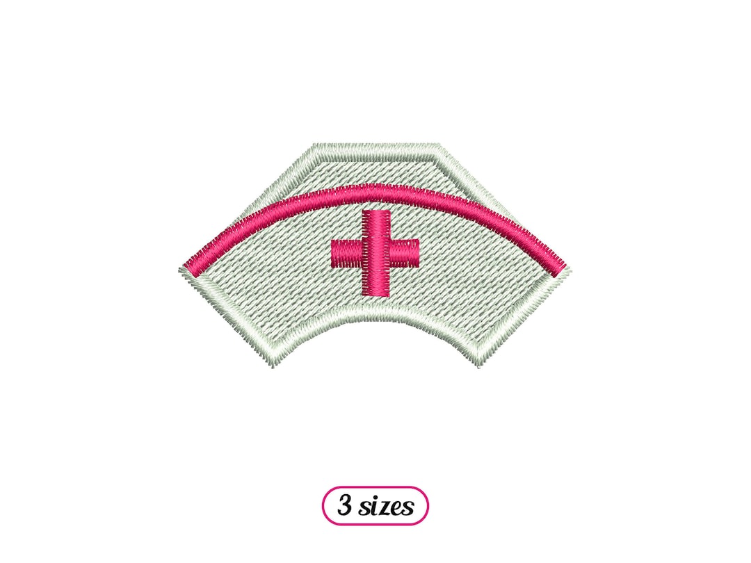 Mini Nurse Hat Machine Embroidery Design – Nurse Cap – Medical Hat With ...