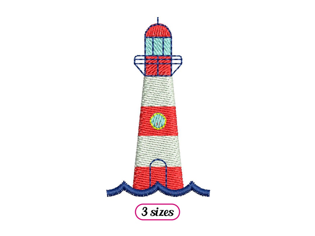 Mini Lighthouse Machine Embroidery Design – Light Station – Nautical ...