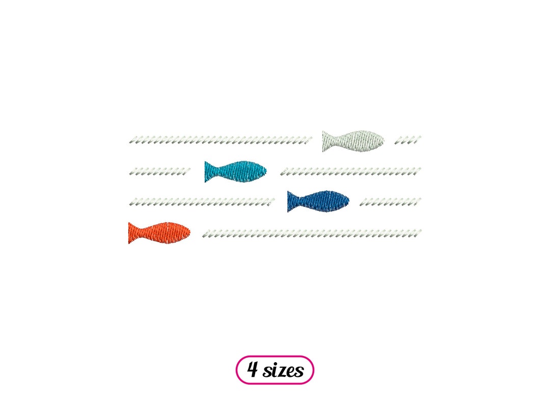 Fish Lines Machine Embroidery – School of Fish – Horizontal Stripes ...