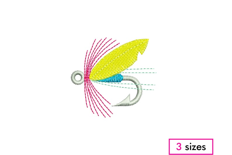 Mini Fishing Lure Machine Embroidery Design Fishing Lure Fly - Etsy
