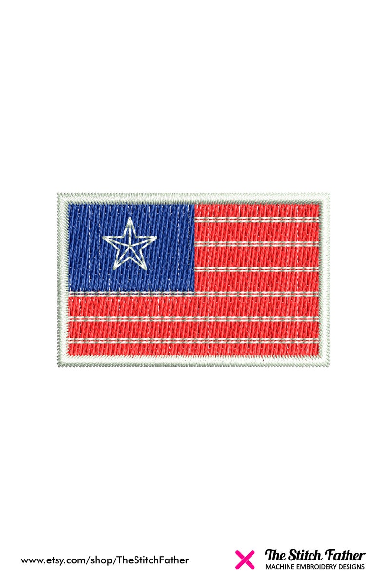 Mini American Flag Machine Embroidery Design Tiny United | Etsy