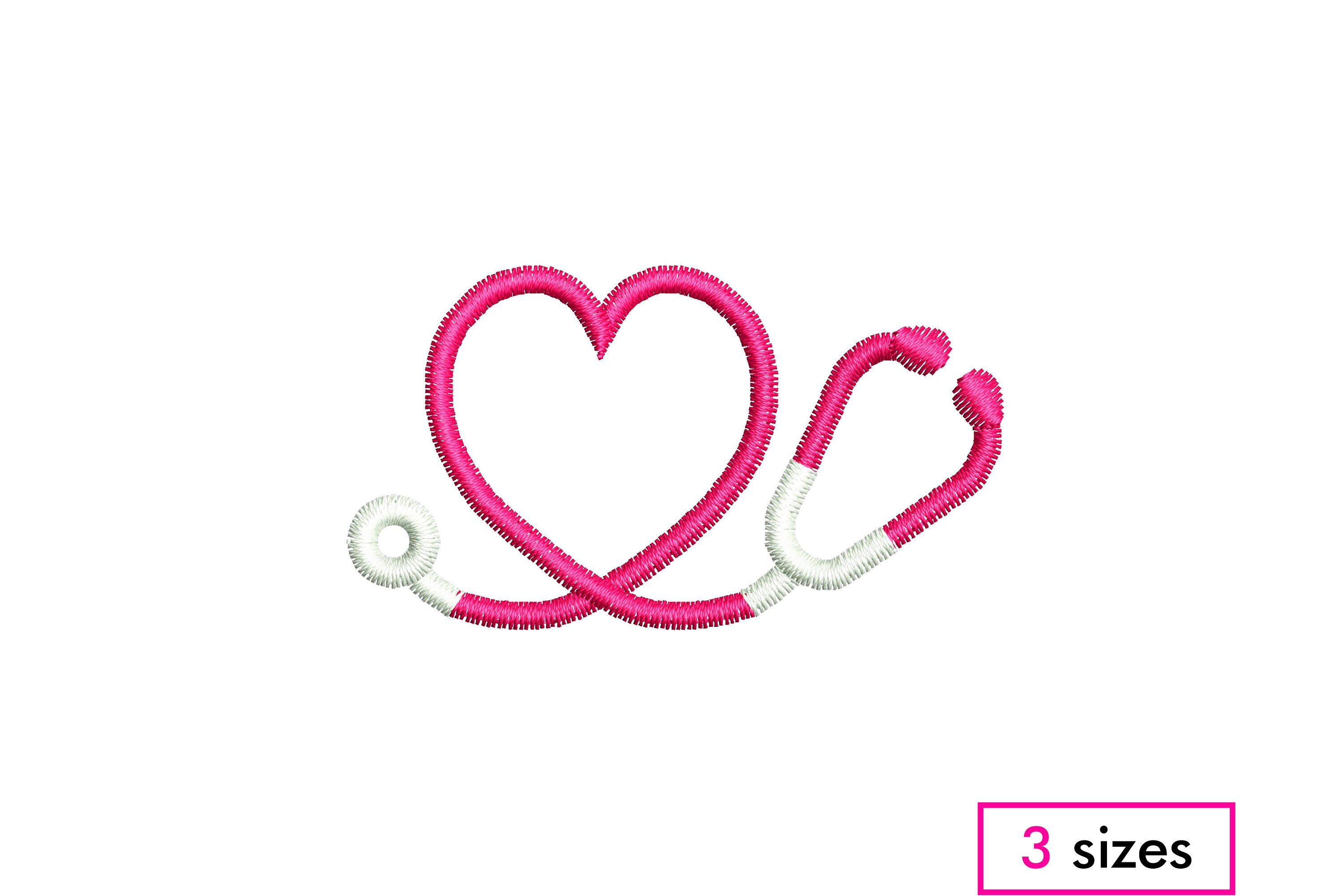 Mini Stethoscope Machine Embroidery Design Nurse Heart - Etsy