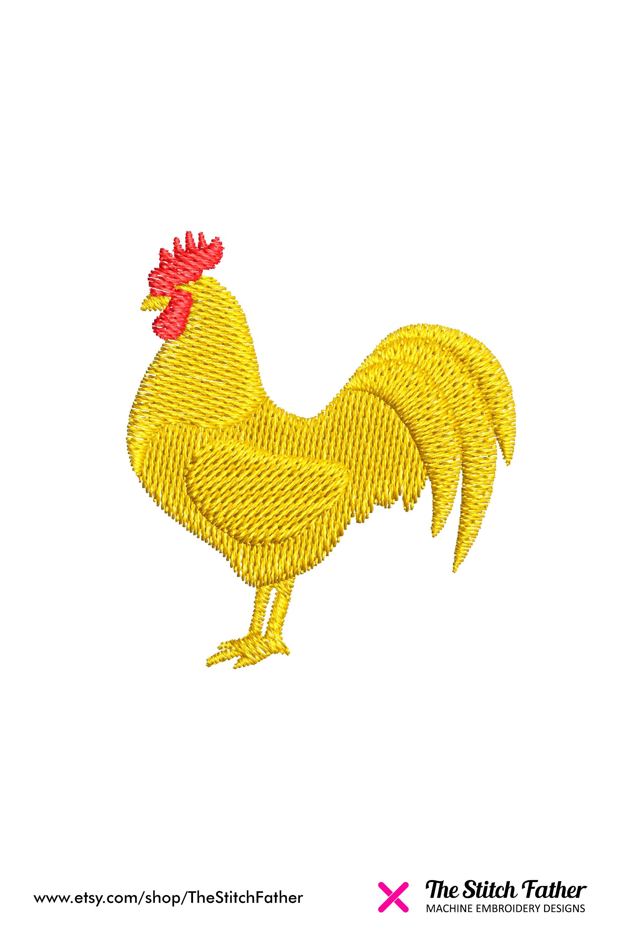 Mini Rooster Silhouette Machine Embroidery Design Cock - Etsy