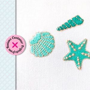 Mini Group of Seashells Machine Embroidery Cute Tiny Shells and ...