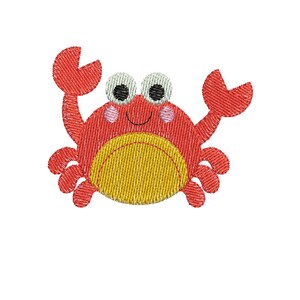 Mini Crab Machine Embroidery Design - Cute Smiling Crab - Sea Ocean ...