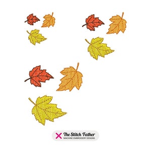 Mini Autumn Leaves Machine Embroidery Design – Small Thanksgiving Maple ...