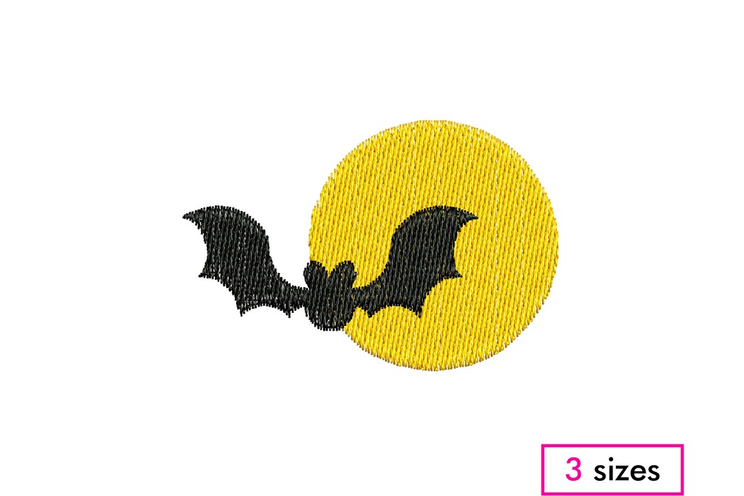 Halloween Bat Machine Embroidery Design Halloween Moon Bats Fill Stitch ...