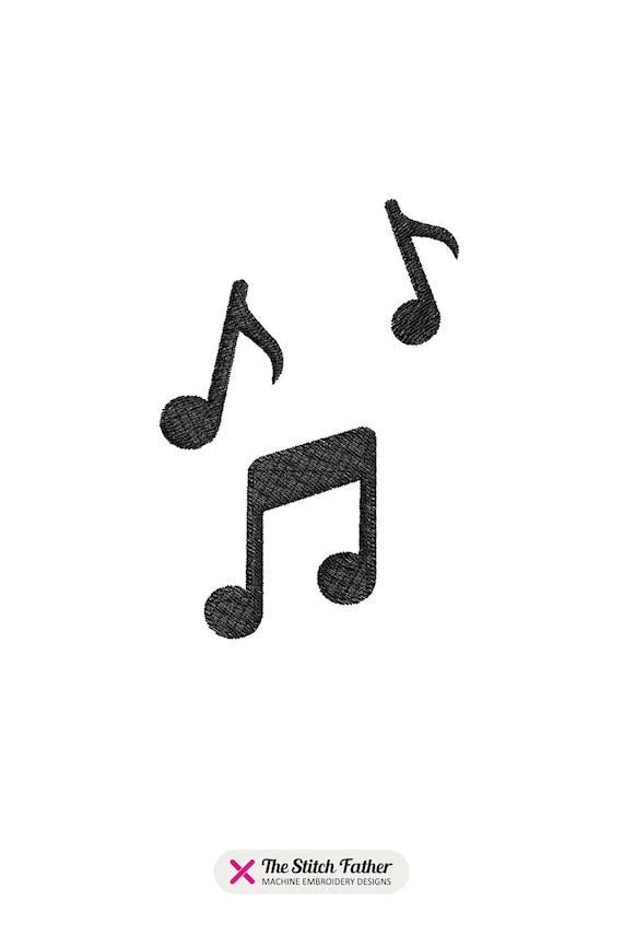 Music Note Outline Embroidery Designs