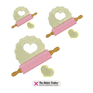 Mini Baking Set Machine Embroidery Designs – Pie Crust Rolling Pin ...