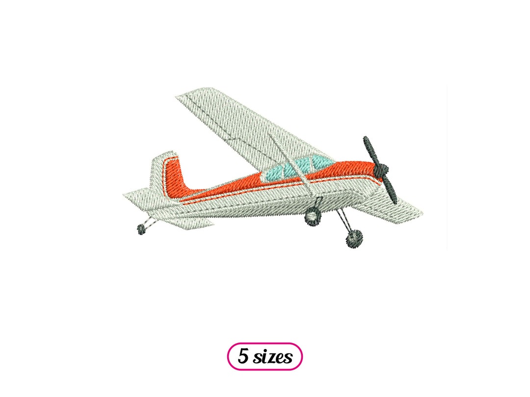Tourist Plane Perspective View Machine Embroidery Design - 5 Sizes ...