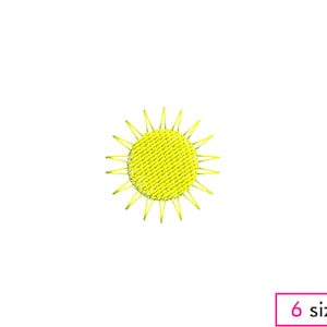 Mini Sun Machine Embroidery Design Cute Small Sun Fill - Etsy