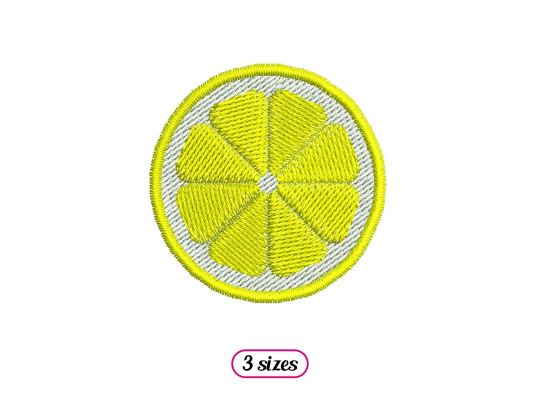 Mini Lemon Slice Machine Embroidery Design – Sliced Lemon Fruit ...